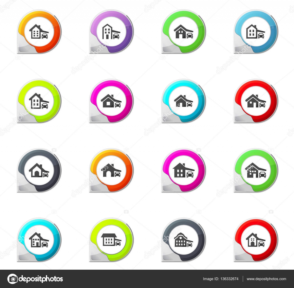 House type icons set Stock Vector by ©Lisess 136332674