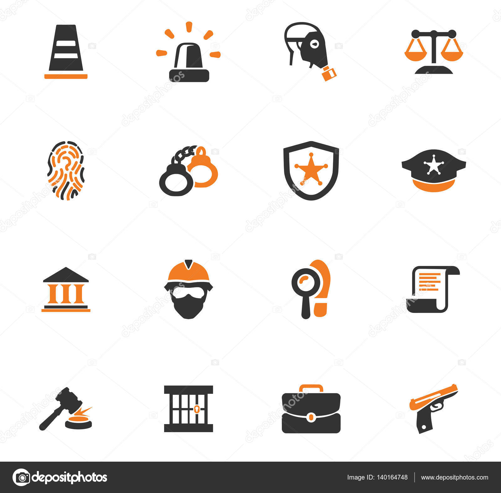 Police icons set Stock Vector by ©Lisess 140164748