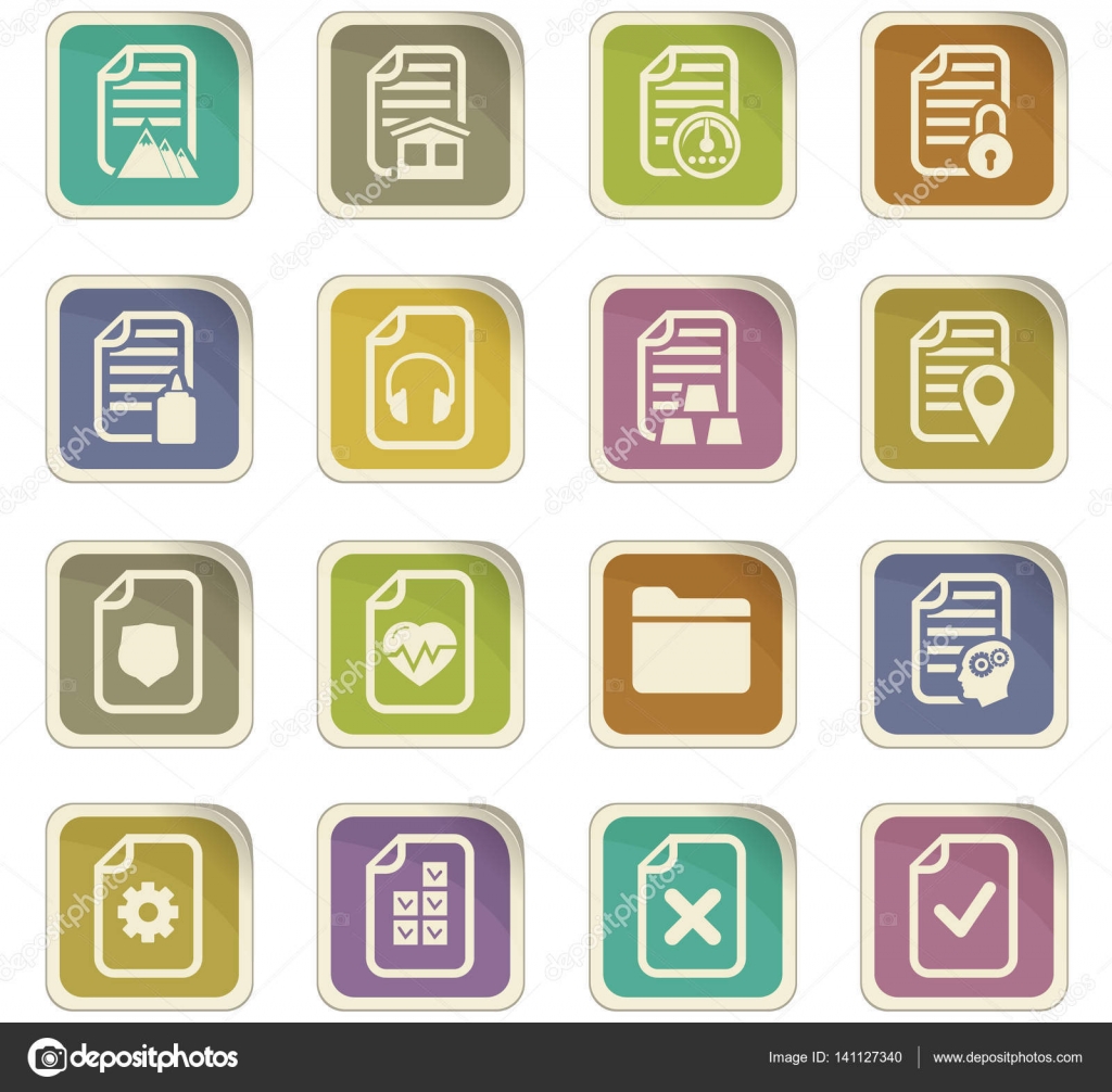 Documents icons set — Stock Vector © Lisess #141127340