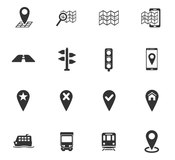 Navigation icons set on texture background. Vector Stock Vector Image ...