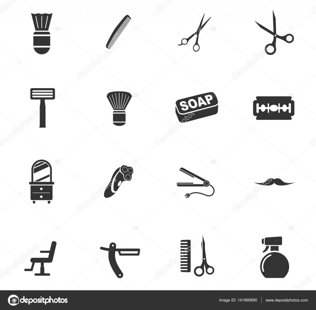 Conjunto de iconos de barbería Vector de stock por ©Lisess 141990890