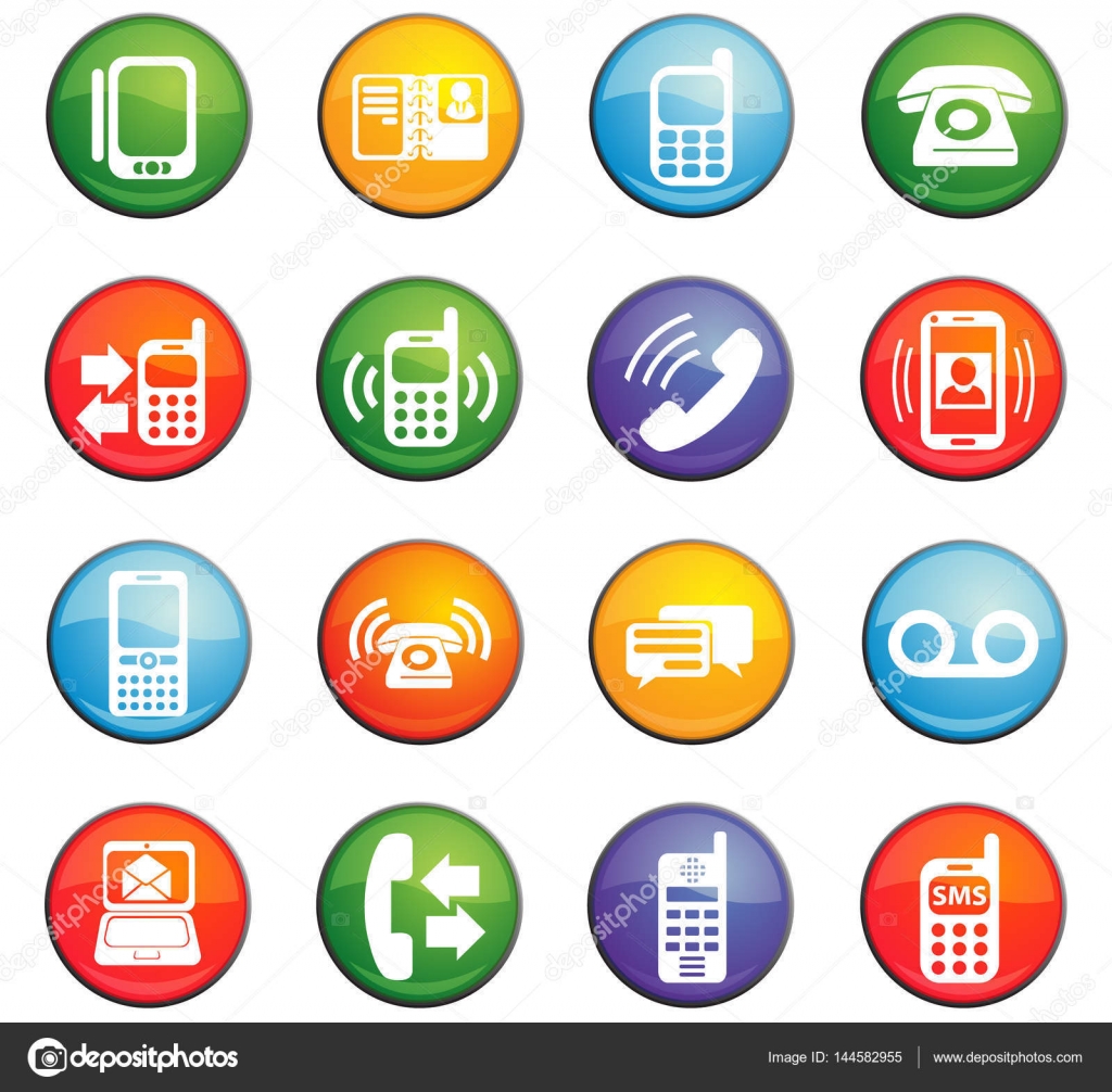 Phone icon set Stock Vector Image by ©Lisess #144582955