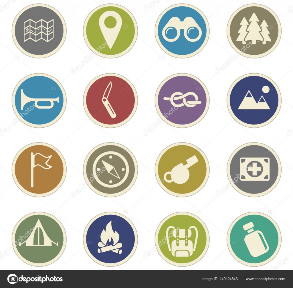 Day of scouts icon set Stock Vector by ©Lisess 149124843
