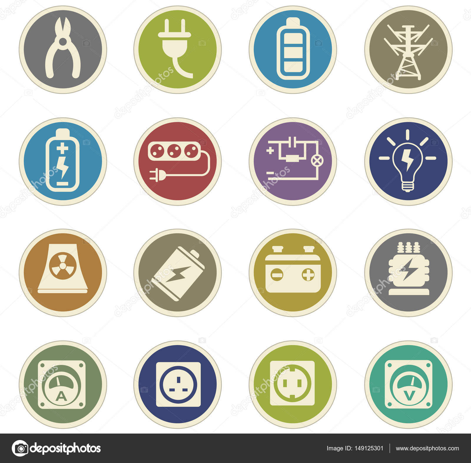 Electricity icon set Stock Vector Image by ©Lisess #149125301