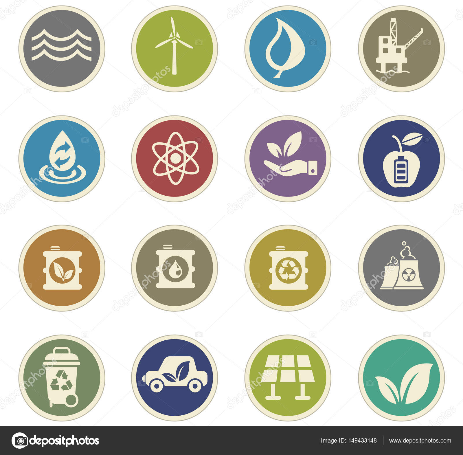 Alternative energy icon set Stock Vector Image by ©Lisess #149433148