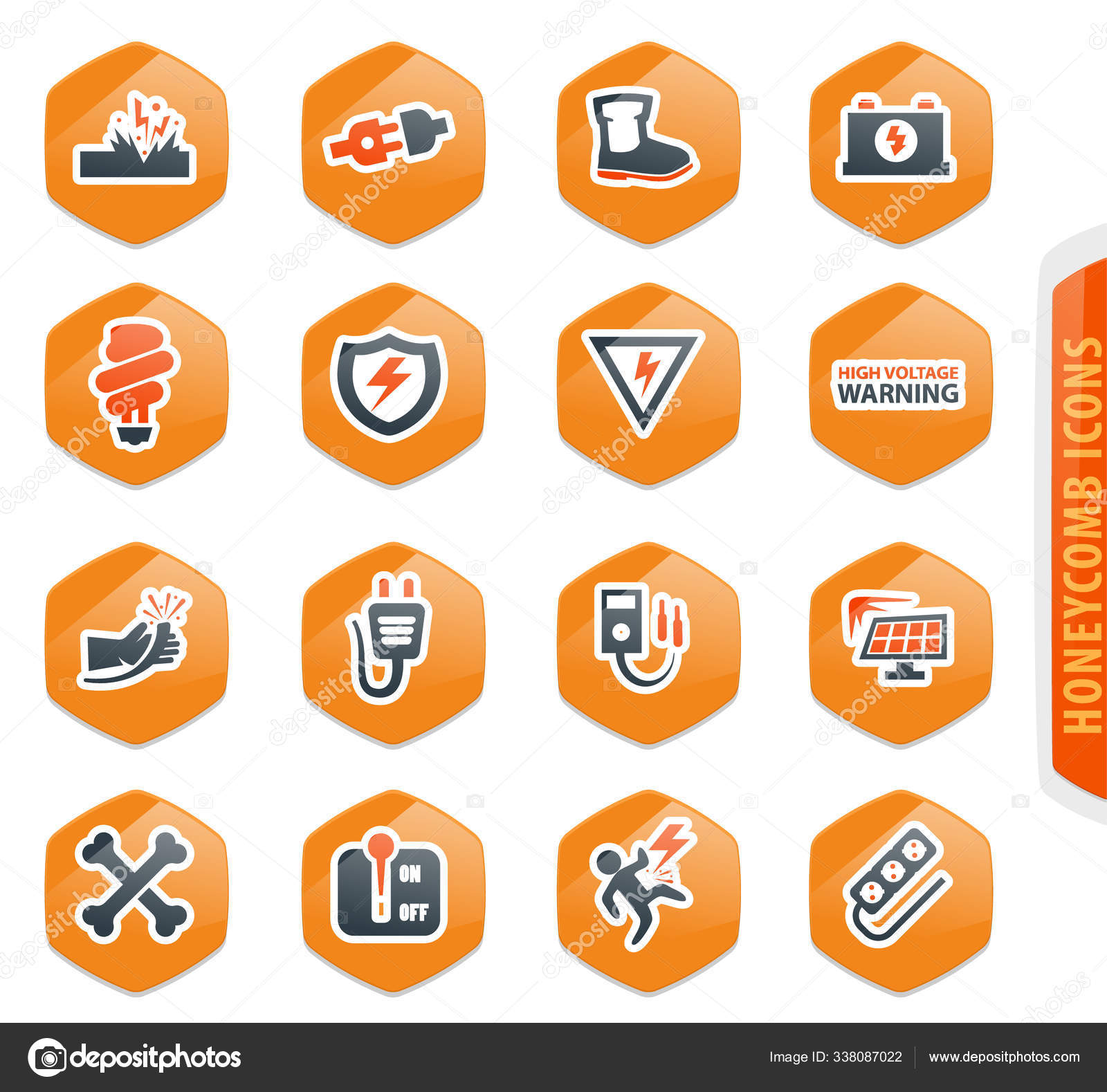 High voltage icons set Stock Vector by ©Lisess 338087022