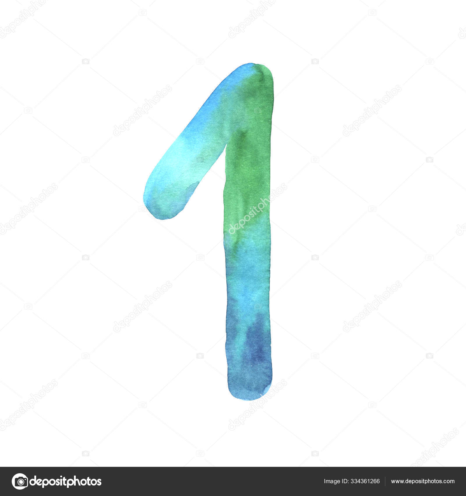 Hand painted watercolor number Stock Illustration by ©lisagerrard ...
