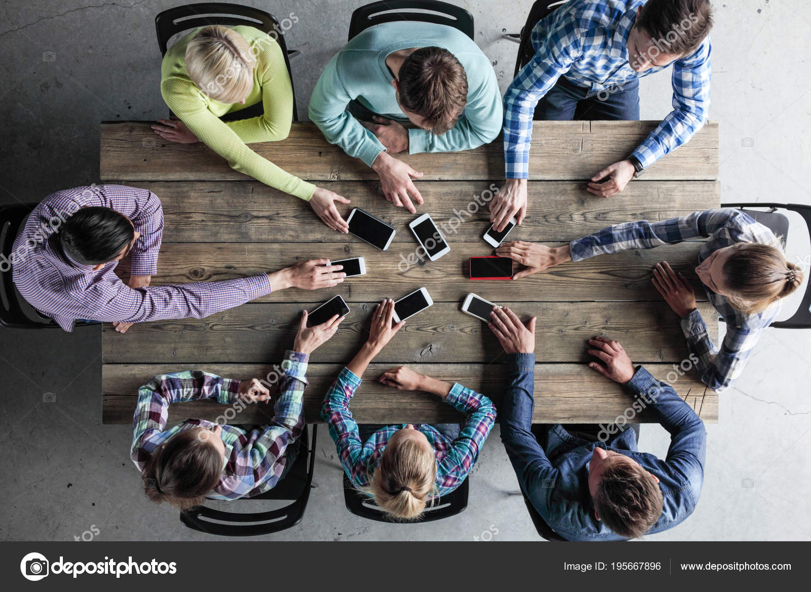 People team with mobile phones Stock Photo by ©ALotOfPeople 195667896