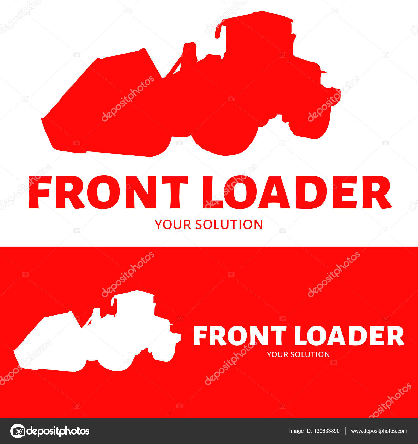 Front loader vector logo. Silhouette front loader — Stock Vector ...