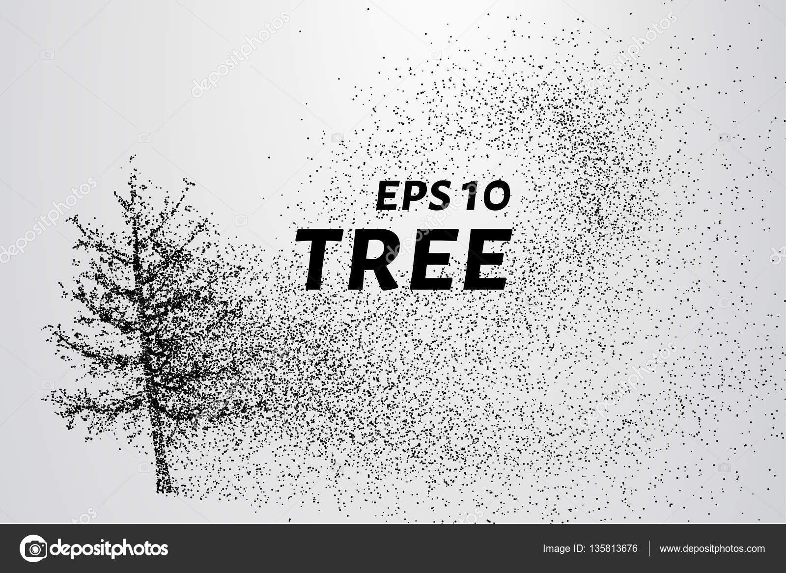 The tree of particles. The tree consists of small circles and dots ...