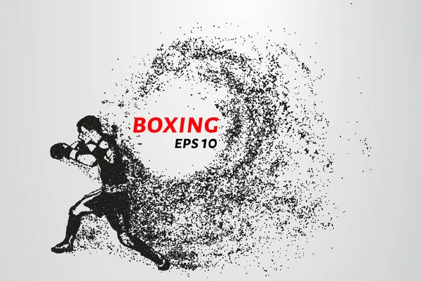 Boxer of the particles. The boxer is made of little circles. The boxer ...