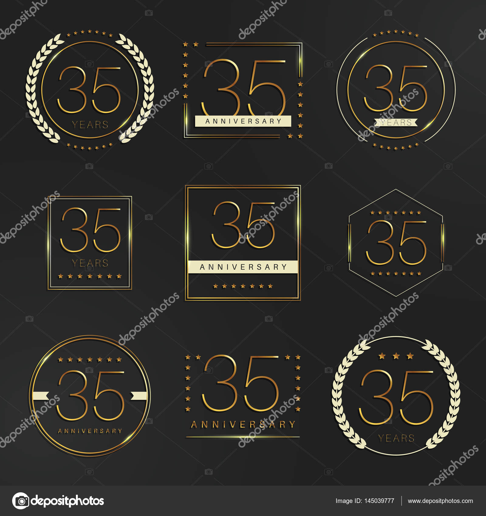Thirty five years anniversary celebration logotype. 35th anniversary ...