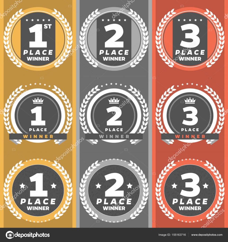 1st, 2ns, 3rd place logo's with laurels and ribbons. Vector illustration. Stock Vector by ©aieps ...