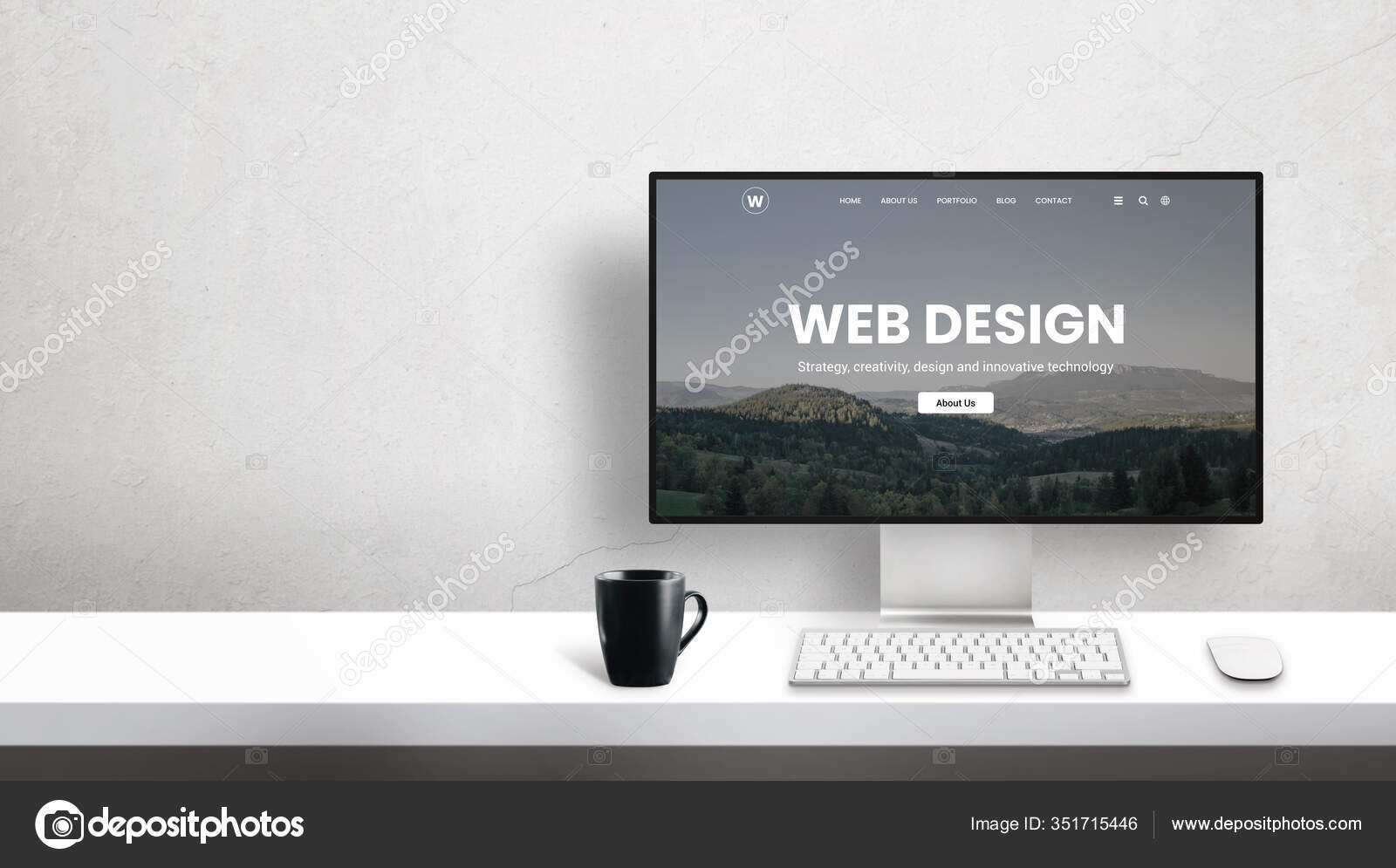 Web Design Studio Portfolio Page Computer Display Office Desk Copy — Stock Photo © vlado85 ...