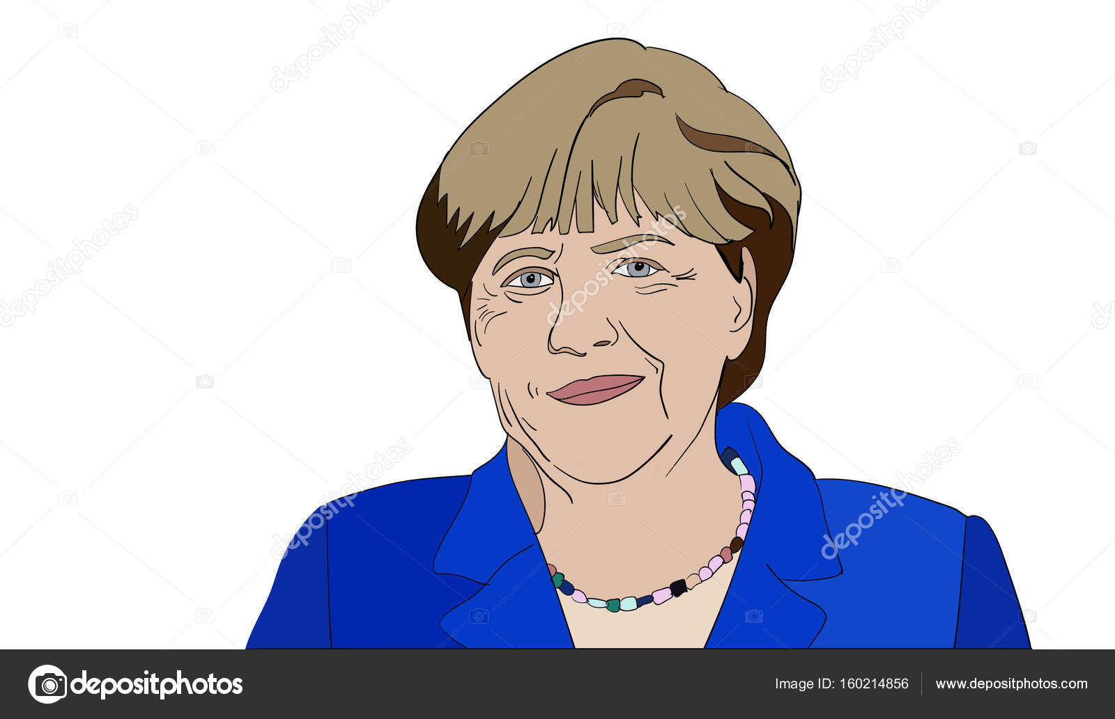 Editorial Vector Portrait Angela Merkel Chancellor Germany White ...