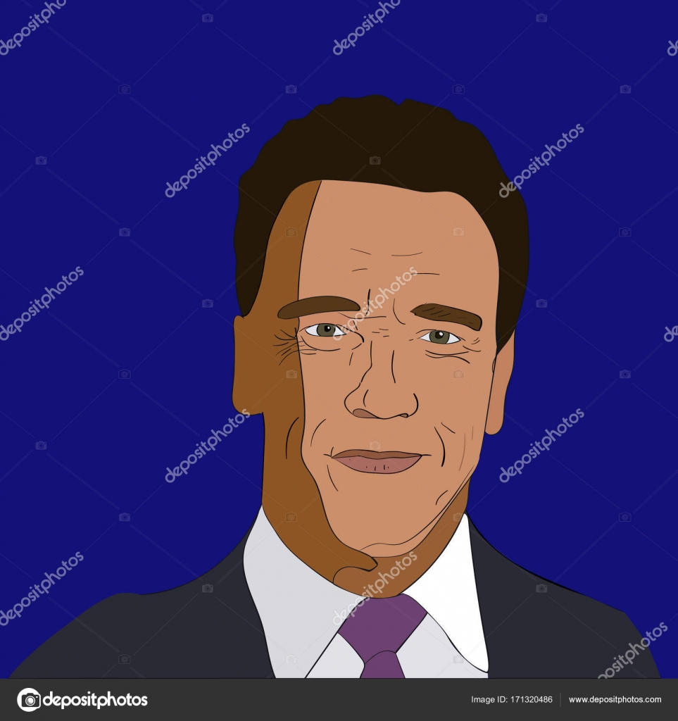 Oct, 2017: Vector illustration portrait famous actor Arnold ...