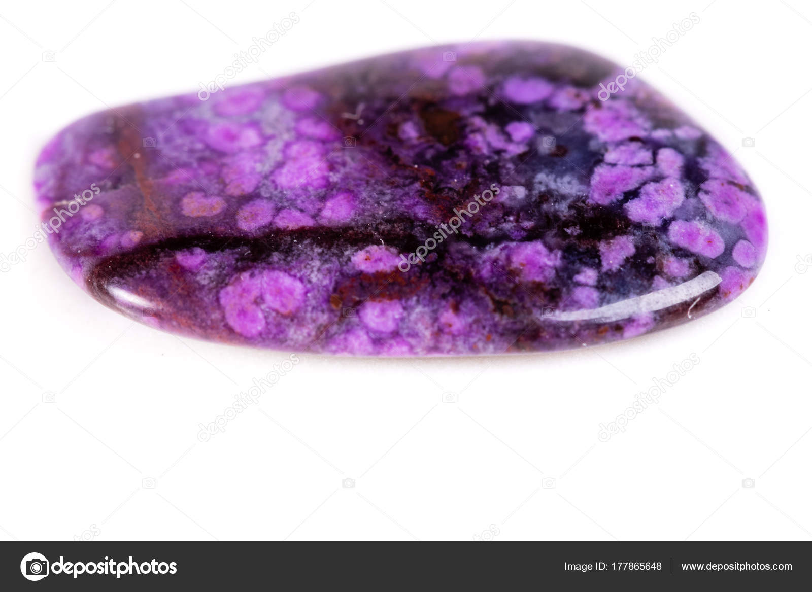 Macro mineral stone sugilite on white background Stock Photo by ...