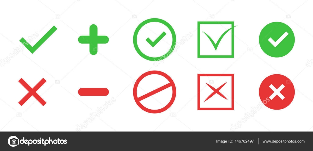 Correct and incorrect icons. True and false signs. Vector Stock Vector ...