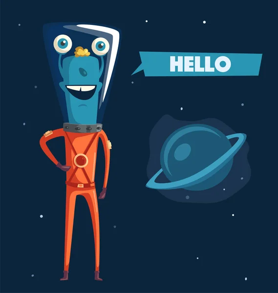 Friendly Alien In UFO — Stock Vector © briangoff #3791621