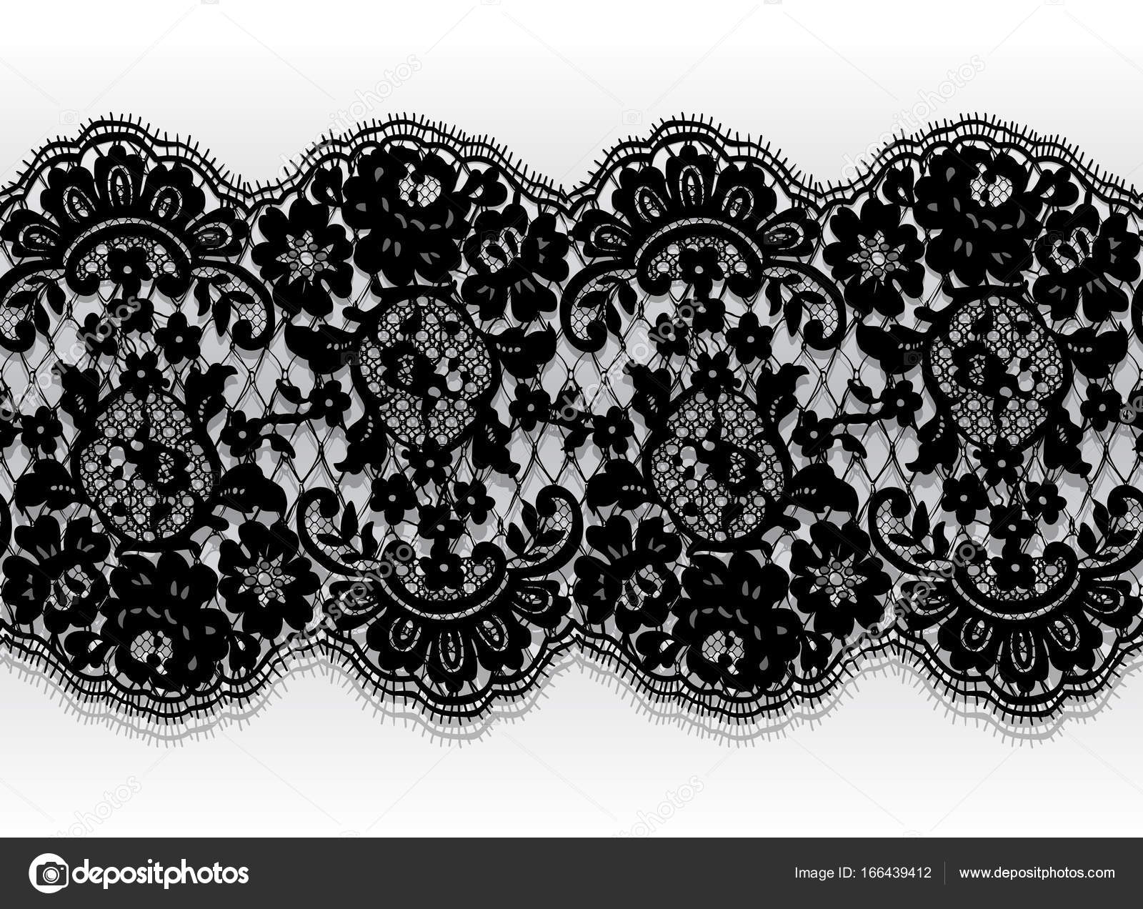 Seamless Vector Black Lace Pattern Stock Vector Image By ©maryswell
