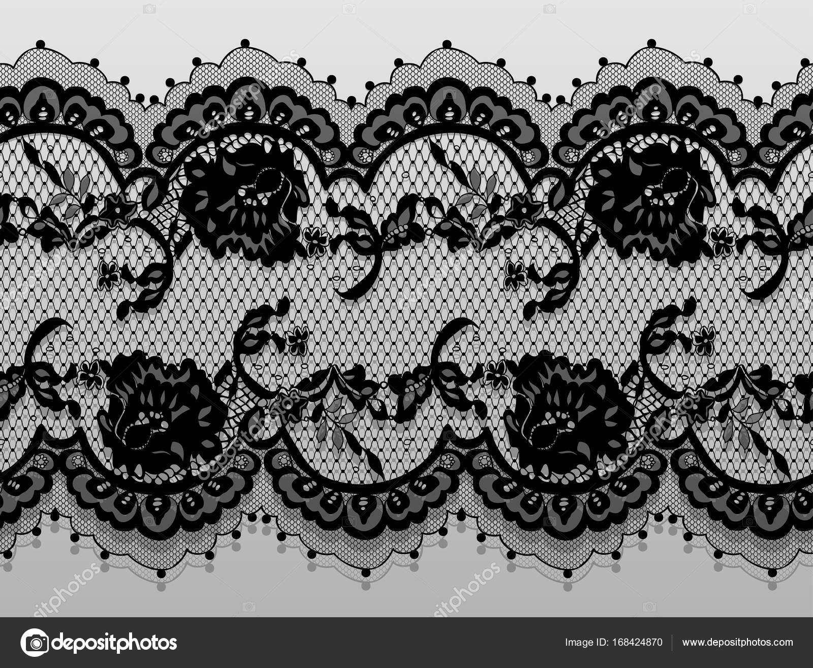 Seamless Vector Black Lace Pattern Stock Vector Image By ©maryswell