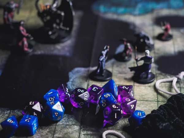 Role play board game with miniatures with dragon in dungeons Stock ...