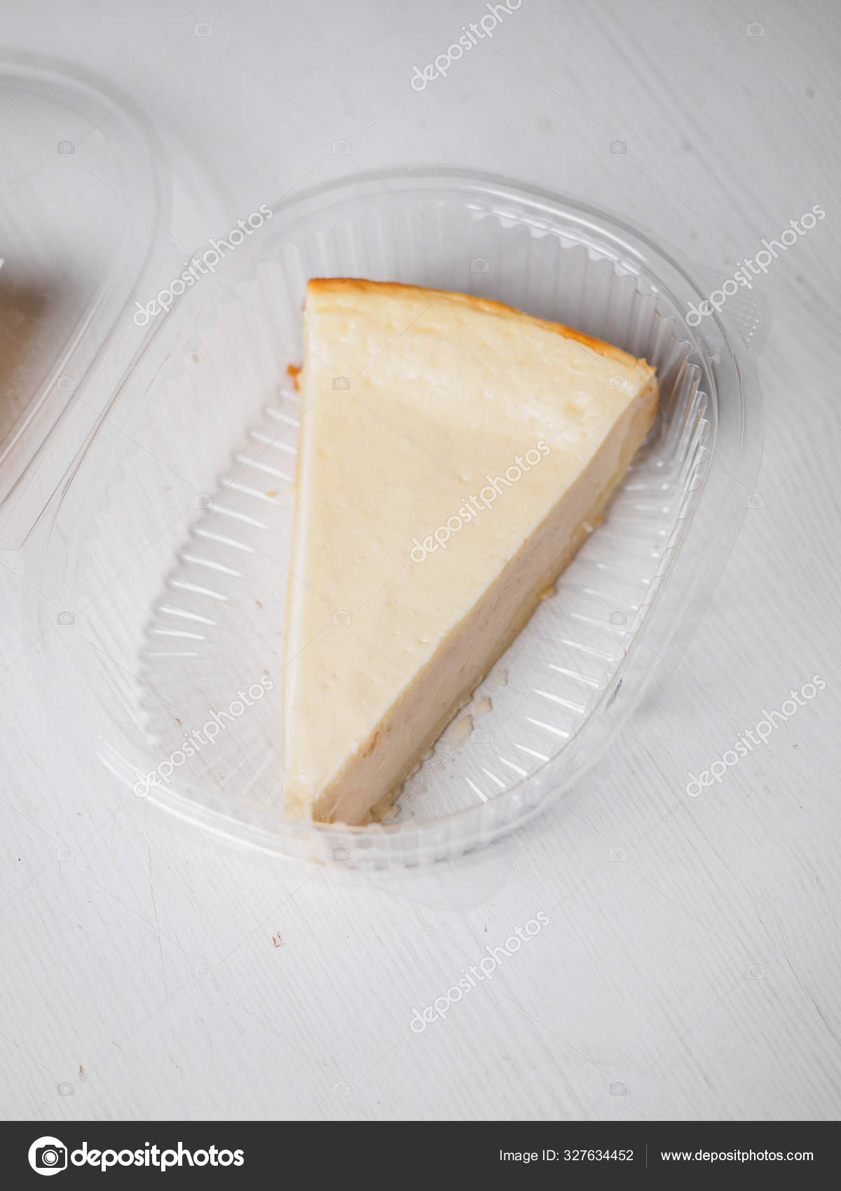 White cheesecake on plastic box. wooden table Stock Photo by ©paulzhuk ...