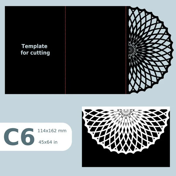 C6 paper openwork greeting card, template for cutting, lace invitation ...