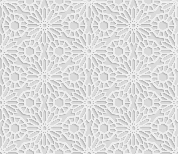 Seamless arabic geometric pattern, 3D white pattern, indian ornament ...