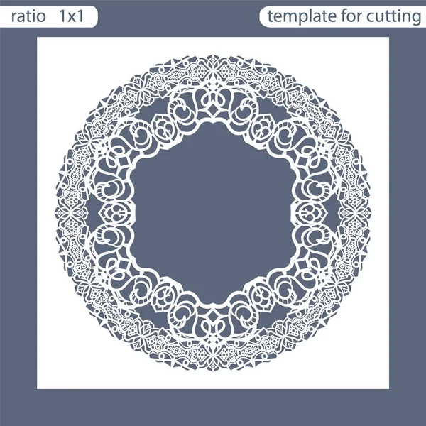 Laser cut wedding invitation card template. Cut out the paper card with ...