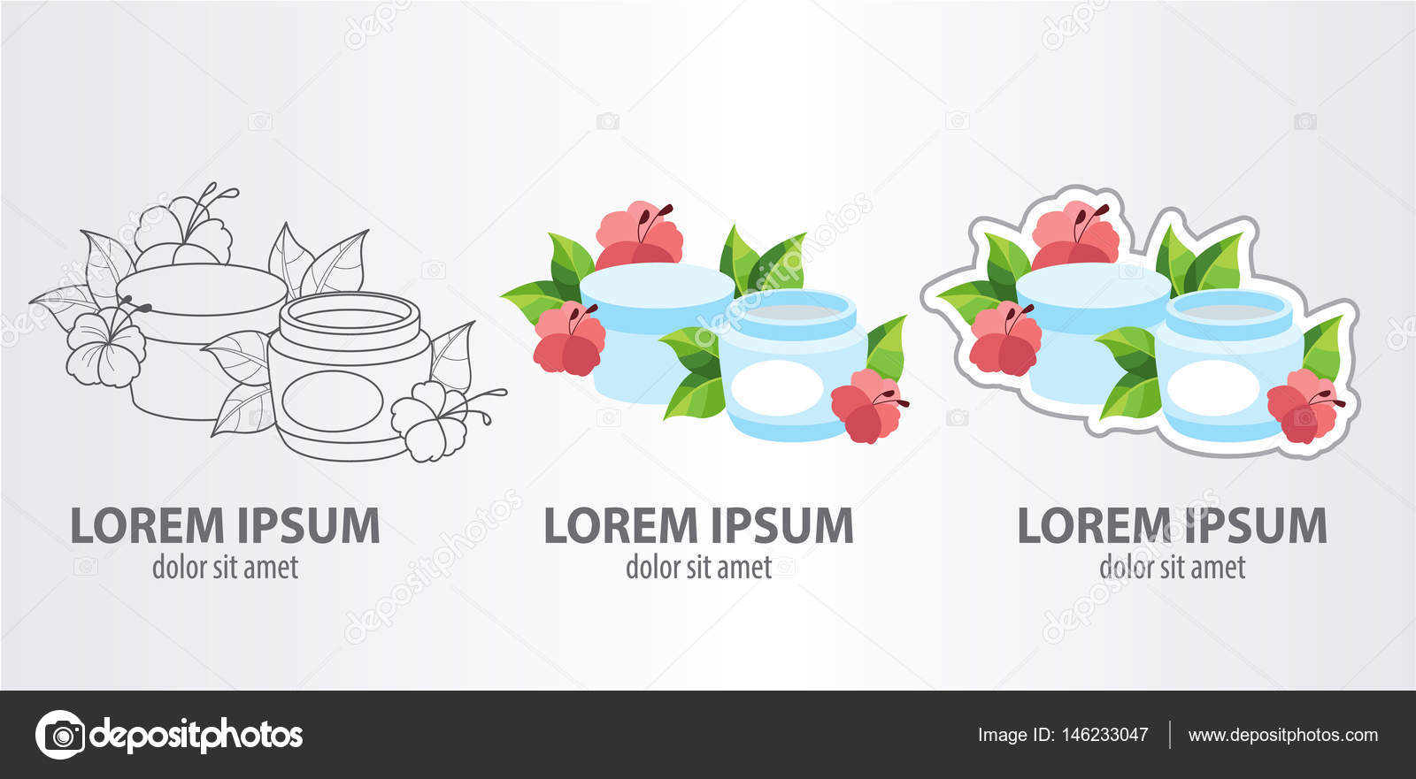 Conjunto de logos de crema cosmética Vector de stock por ©filkusto ...