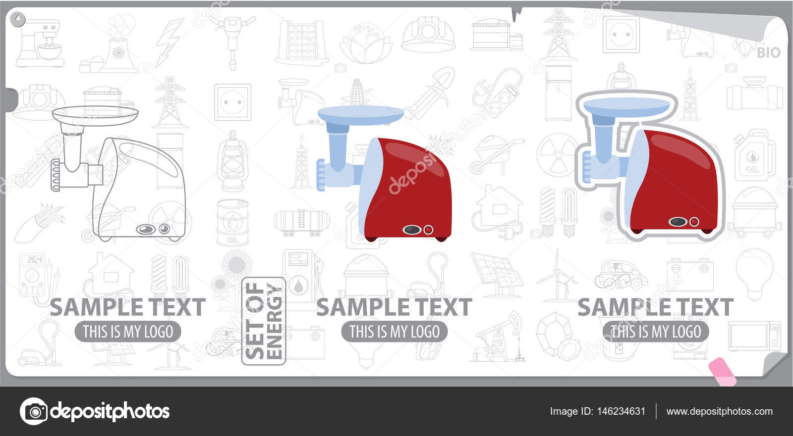 Mincer logos set Stock Vector Image by ©filkusto #146234631