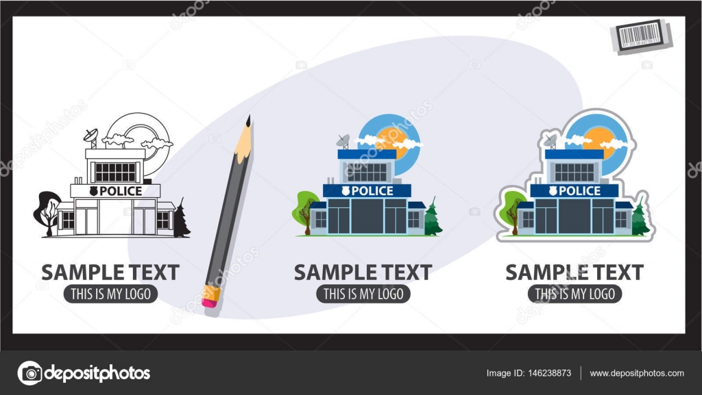 Police department building logos set Stock Vector Image by ©filkusto ...