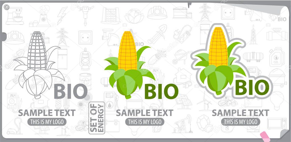 Conjunto de logotipos de mazorca 2024