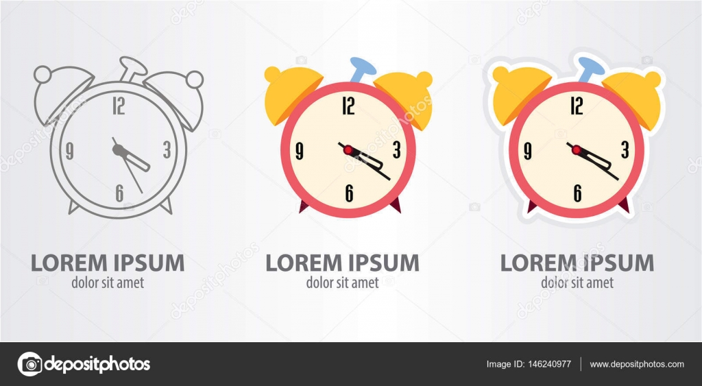 Alarm clock logos set Stock Vector Image by ©filkusto #146240977