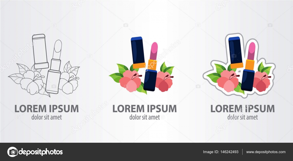 Lipstick logos set Stock Vector Image by ©filkusto #146242493