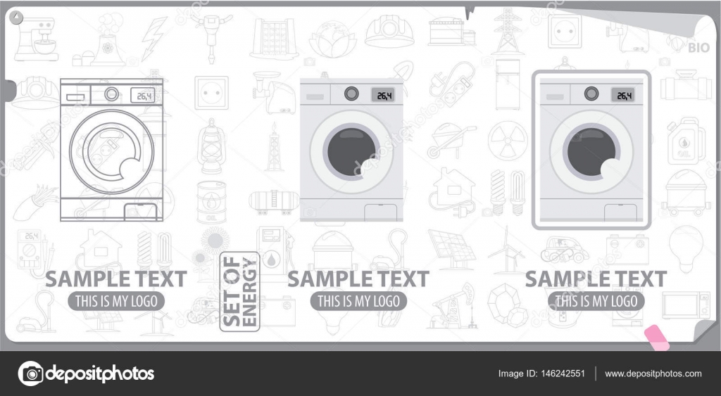 Washing machine logos set Stock Vector Image by ©filkusto #146242551