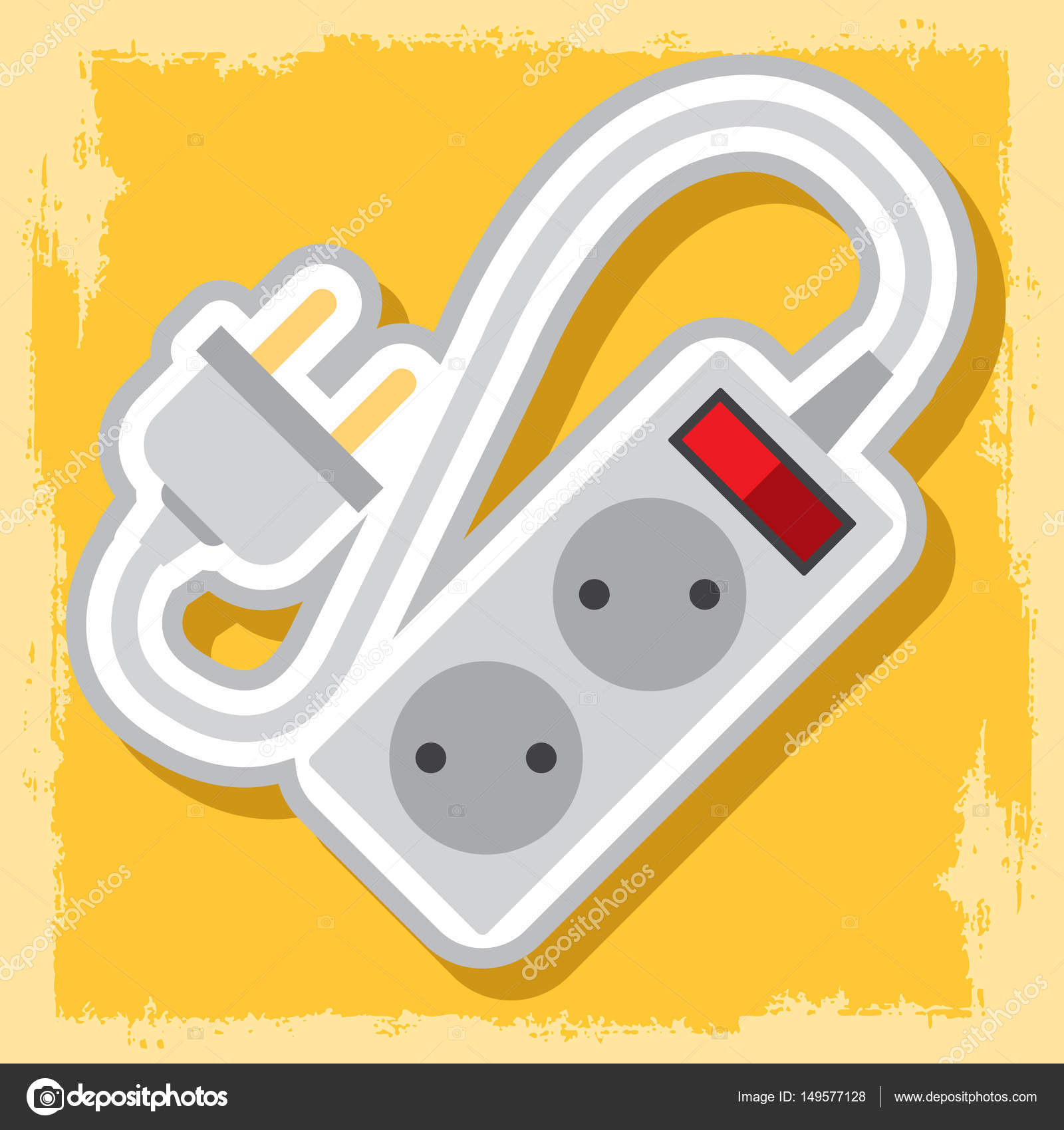 Electric extension cord Stock Vector by ©filkusto 149577128