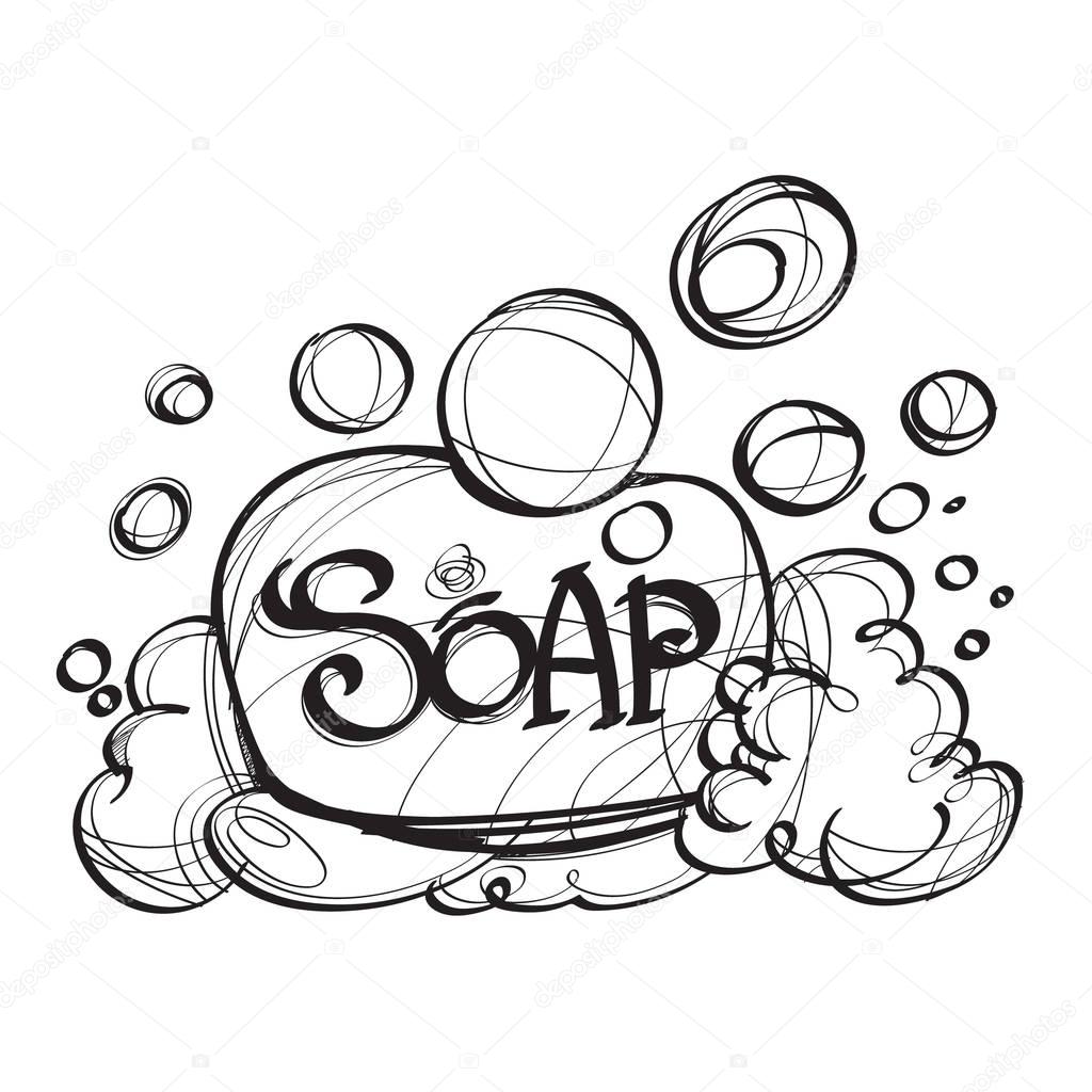 Savon à main mousse dessin — Image vectorielle filkusto © #149576186