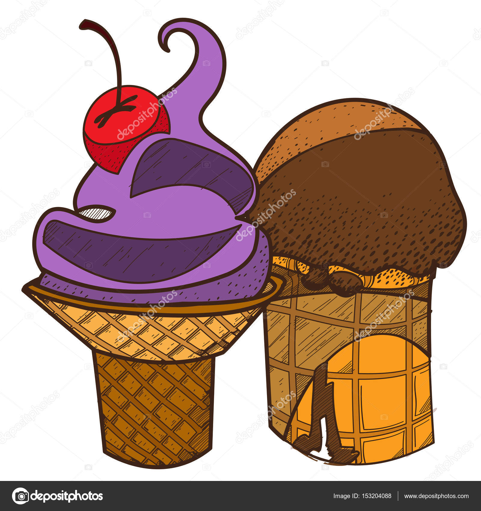 Ice Cream Waffle Cup Stock Vector By ©filkusto 153204088