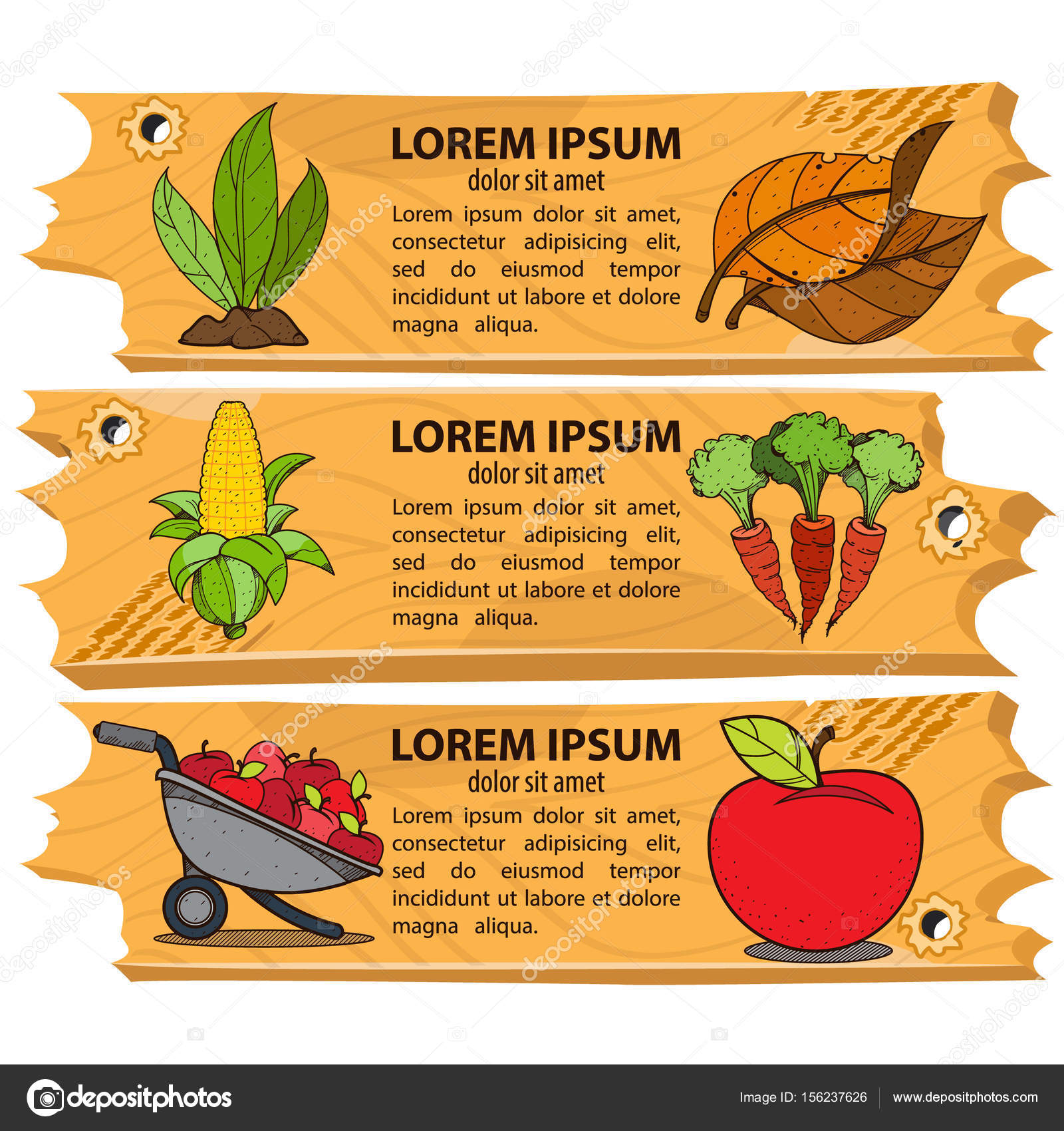 Set banners subsistence farming — Stock Vector © filkusto #156237626