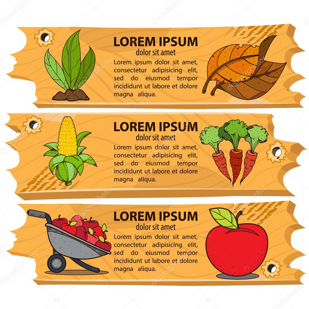 Set banners subsistence farming — Stock Vector © filkusto #156237626