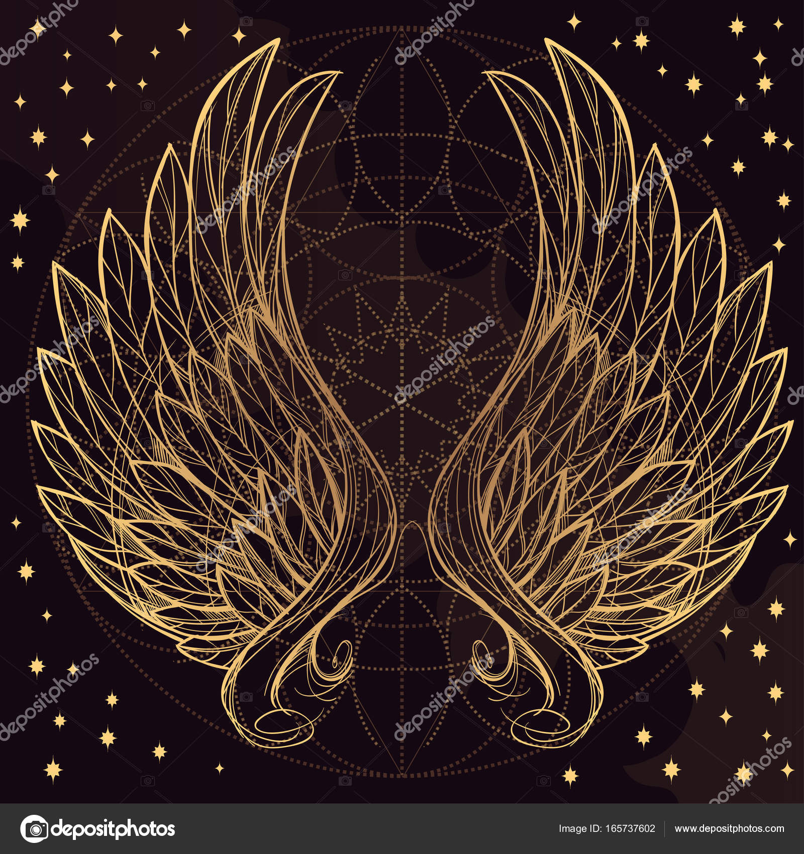 Ilustración vectorial de alas doradas Vector de stock por ©filkusto ...