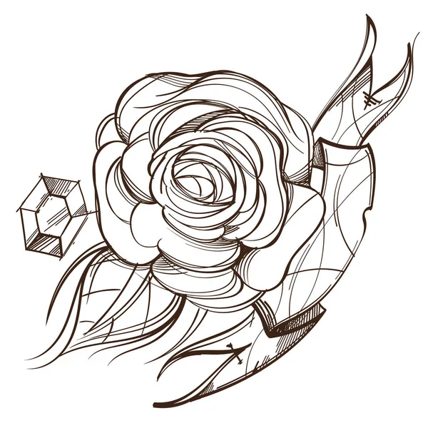 Hand drawn rose design element. Stock Vector Image by ©filkusto #165739760