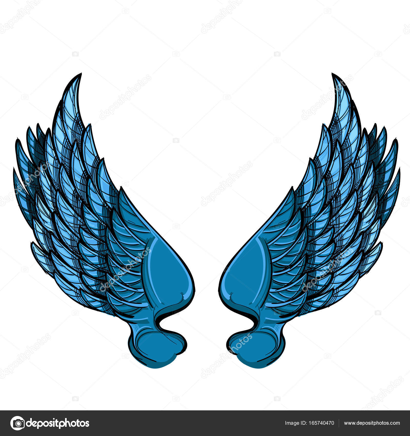 Ilustración de alas azules Vector de stock por ©filkusto 165740470