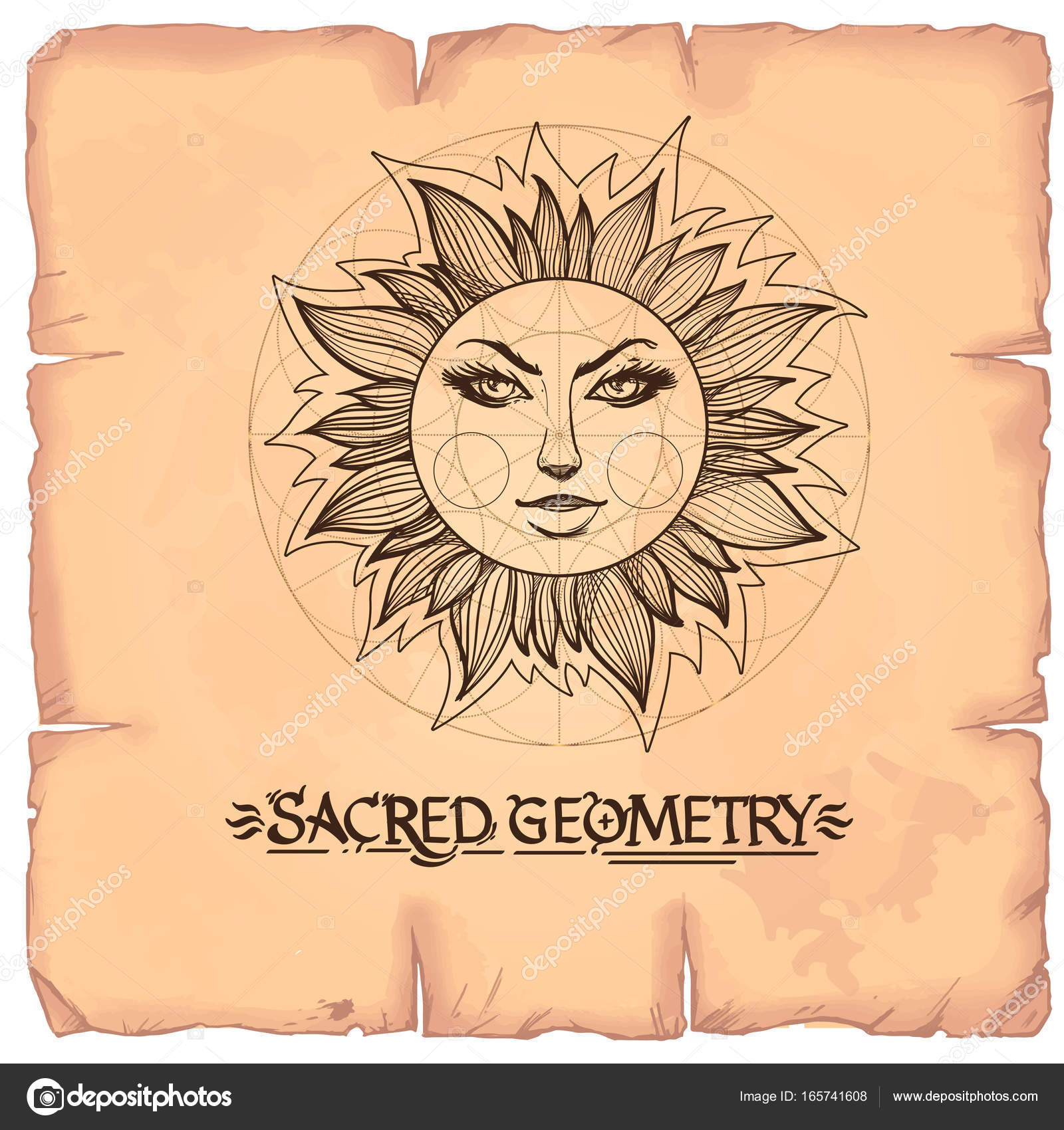 Sun. Vintage stylized outline drawing Stock Vector Image by ©filkusto ...