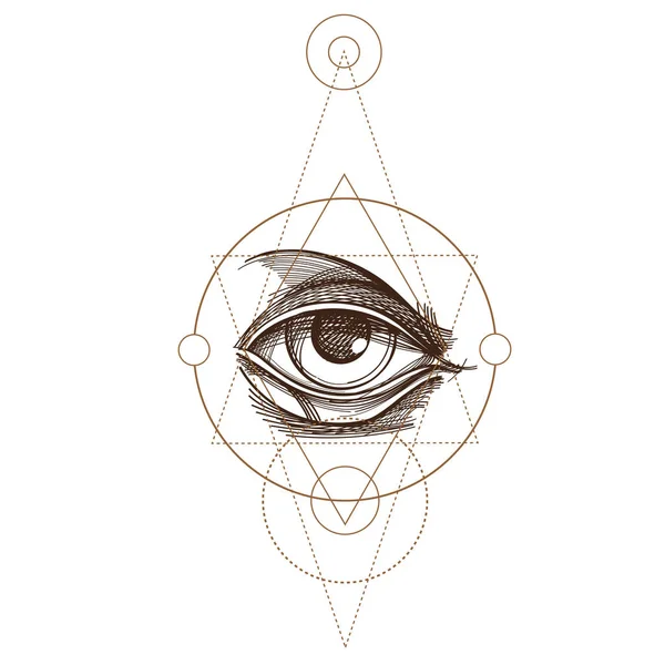 Eye of Providence. All seeing eye inside triangle pyramid. Esoteric ...