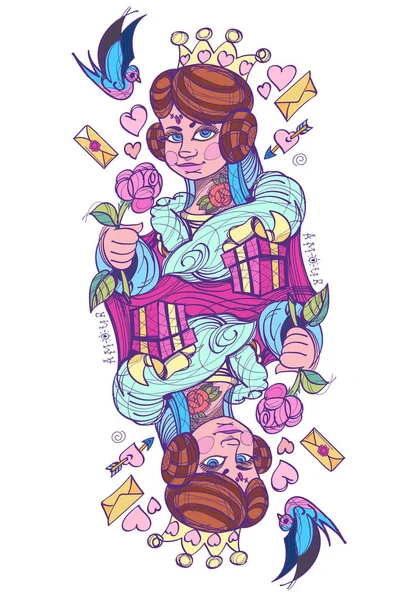 Queen of hearts playing card suit Stock Vector Image by ©filkusto ...