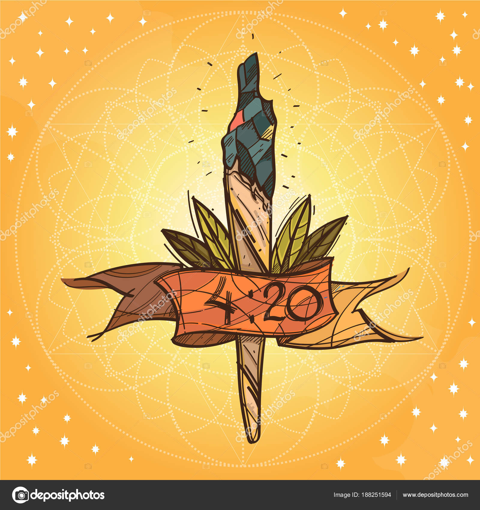 Cigarette Marijuana Numbers Yellow Background Stock Vector by ©filkusto ...