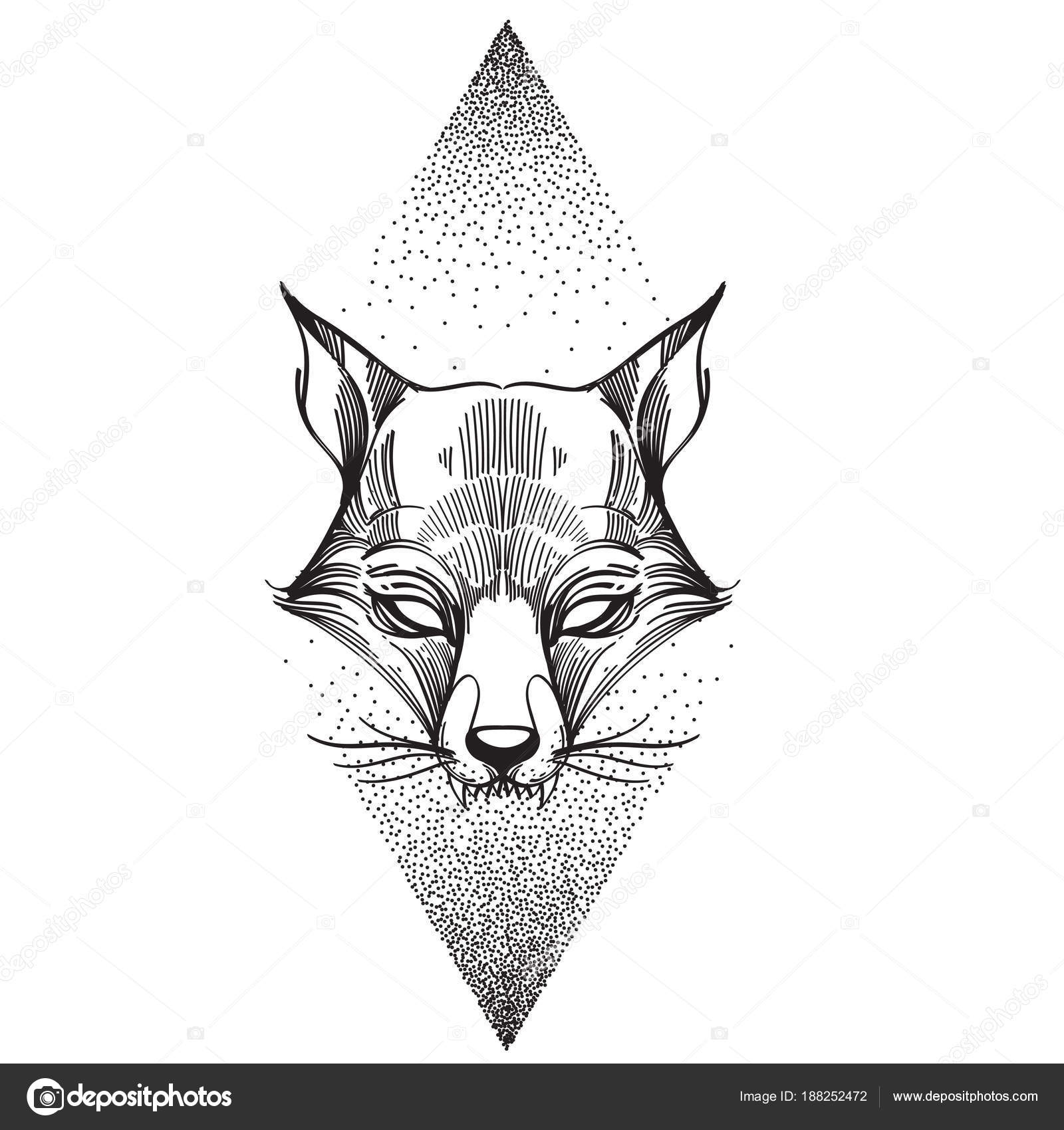 Fox Logo Drawing Isolated White Background Stock Illustration by ...